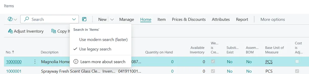 Modern Search In Microsoft Dynamics 365 Business Central | Shreeji ...